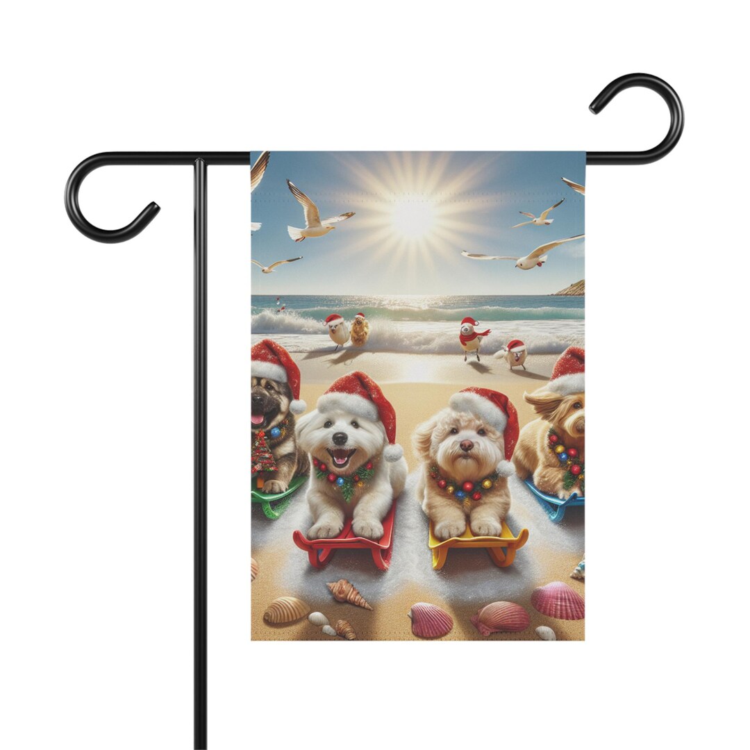 Dog Yard Flag, Christmas in July Garden Banner, Holiday House ...
