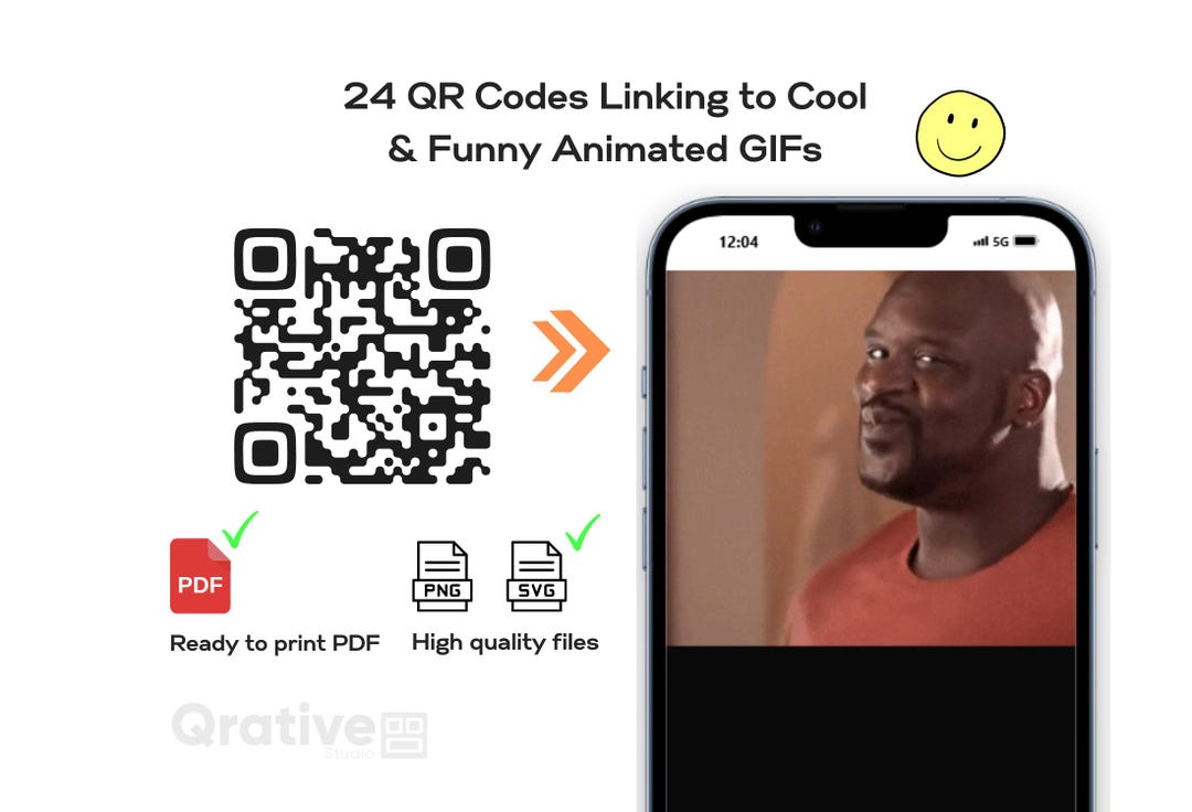 24 QR Codes Linking to Cool & Funny Animated Gifs - Etsy