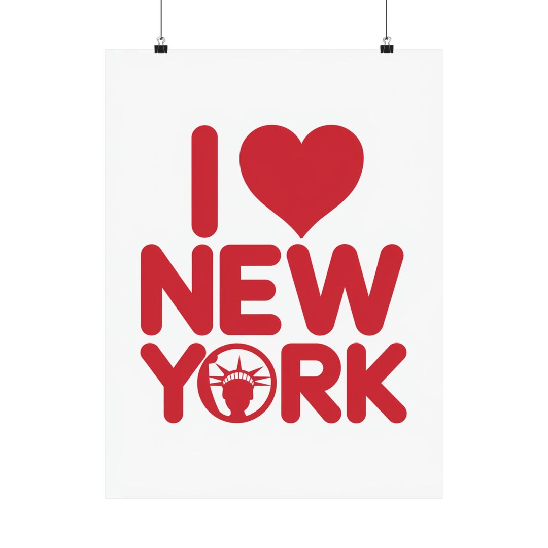 I Love New York Poster, Matte Vertical Wall Art, NYC Gifts, Home Decor, Travel Souvenir, City ...