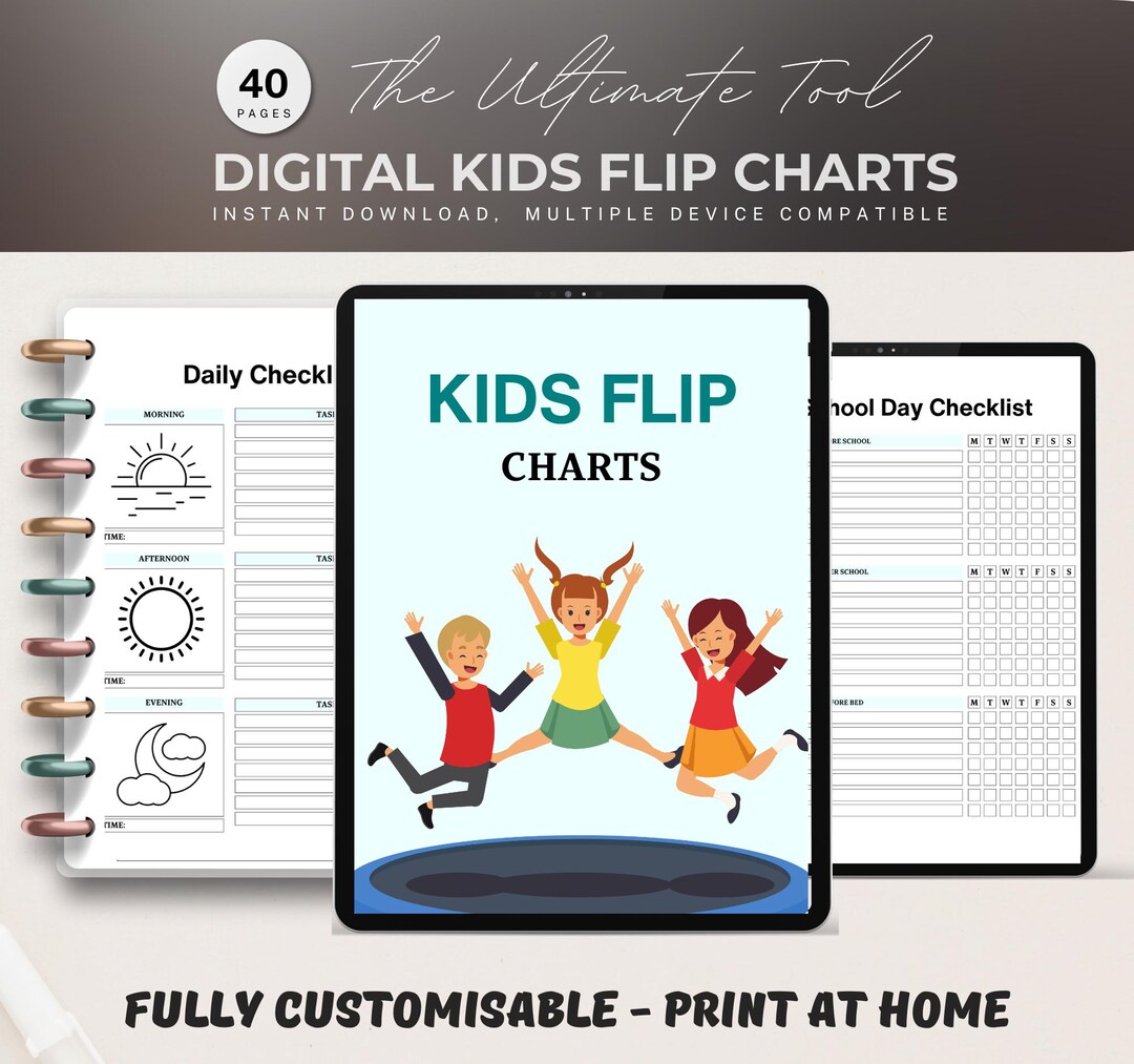 Digital Kids Flip Charts / Educational Printable Flipbook / Interactive ...