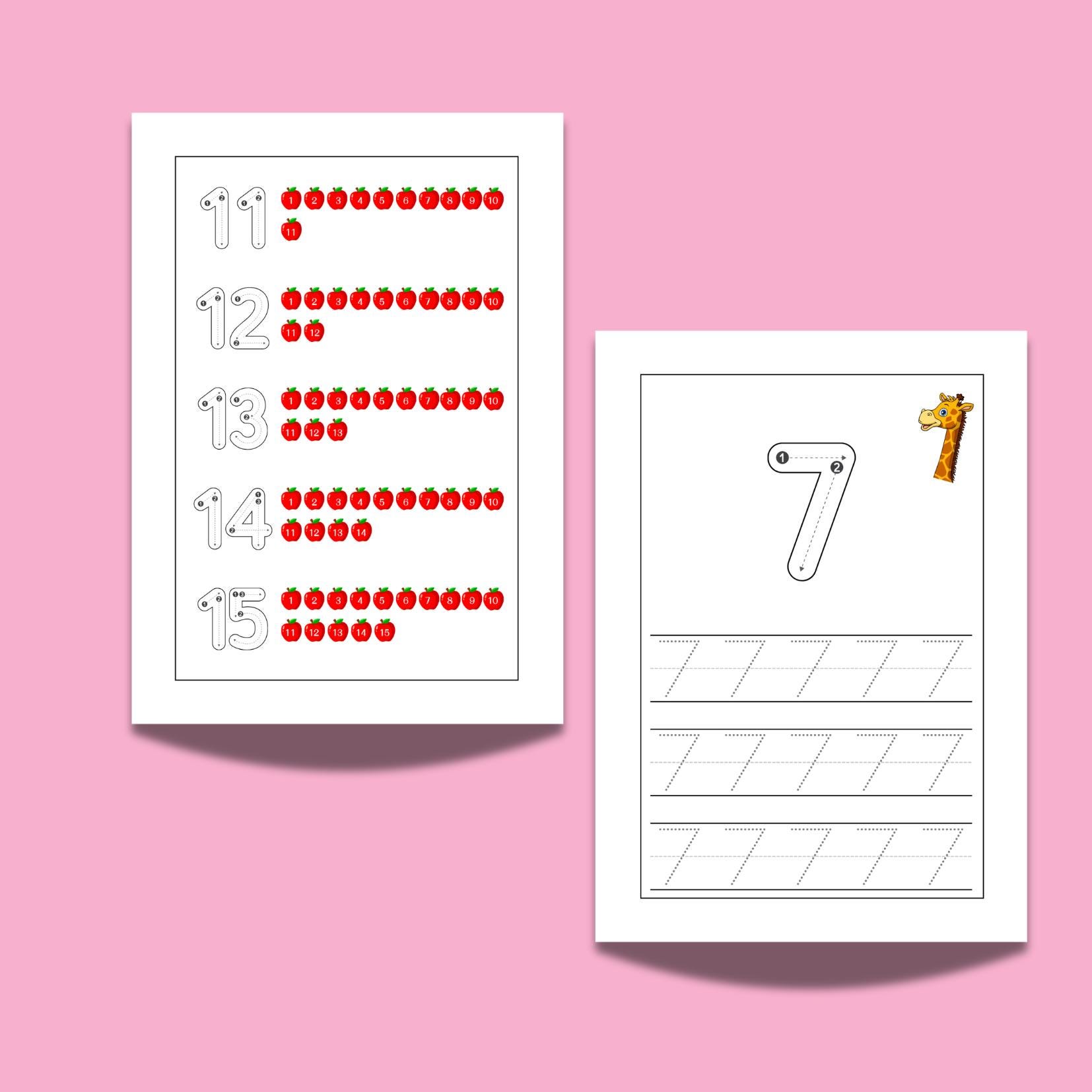 0-20 Number Tracing, Preschool Worksheet Printable, Handwriting ...