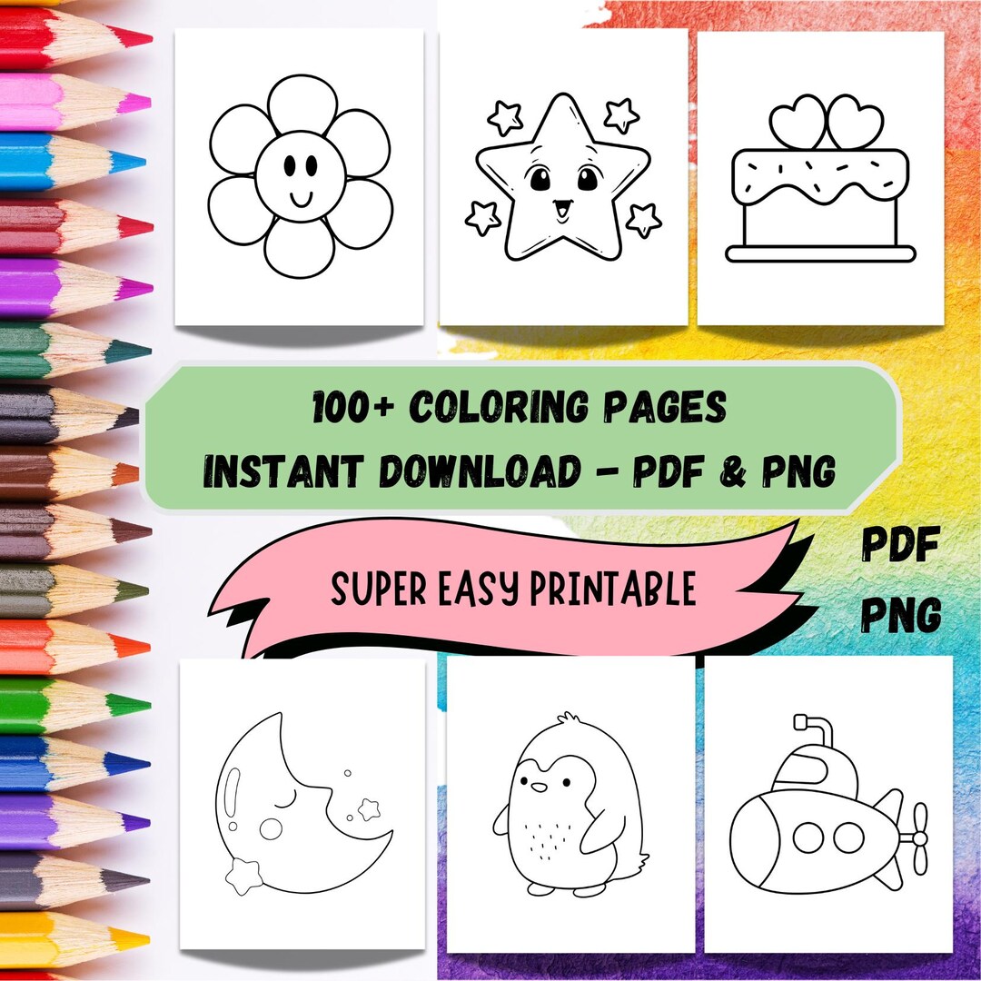 100+ Super Easy Printable Coloring Pages for Kids, Toddlers| Coloring ...