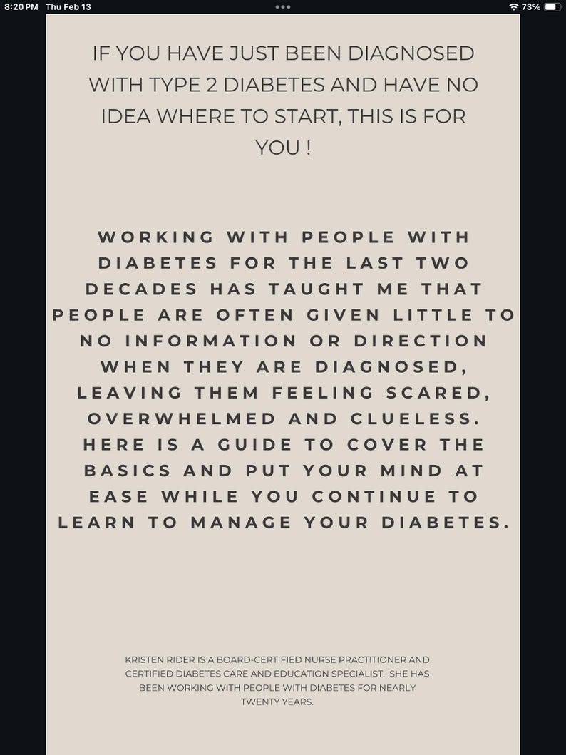 Simple Start to Type 2 Diabetes - Guide - Etsy