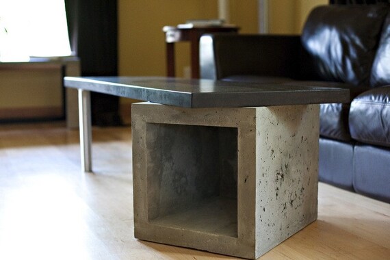 Items similar to Minimalistic concrete table on Etsy