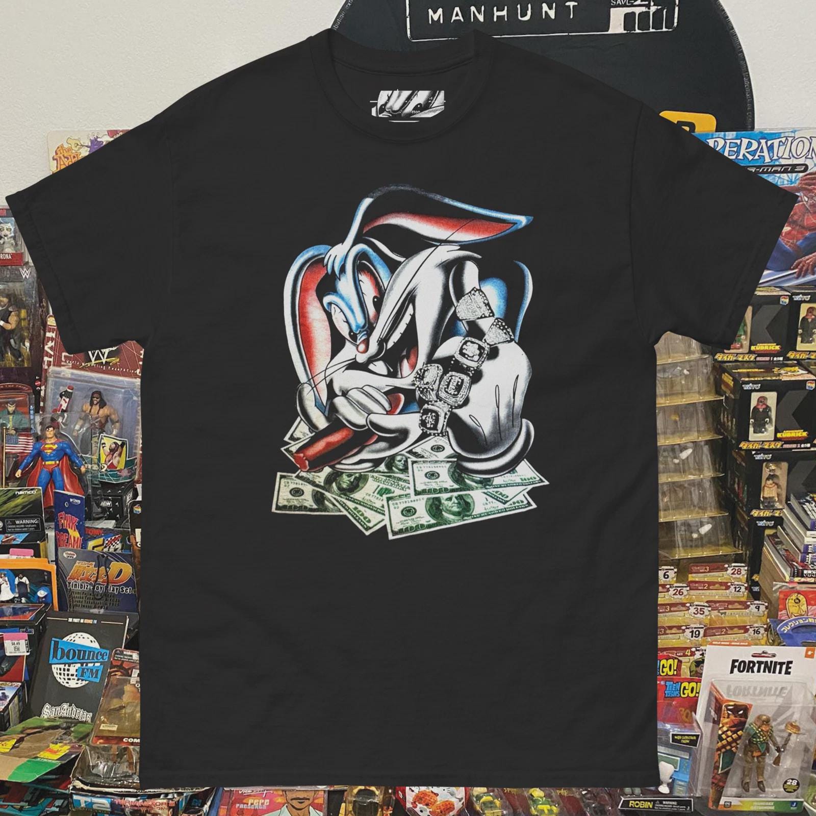 Bugs Bunny Looney Tunes Bling Gangster Shirt NEW Color Vintage Flea ...