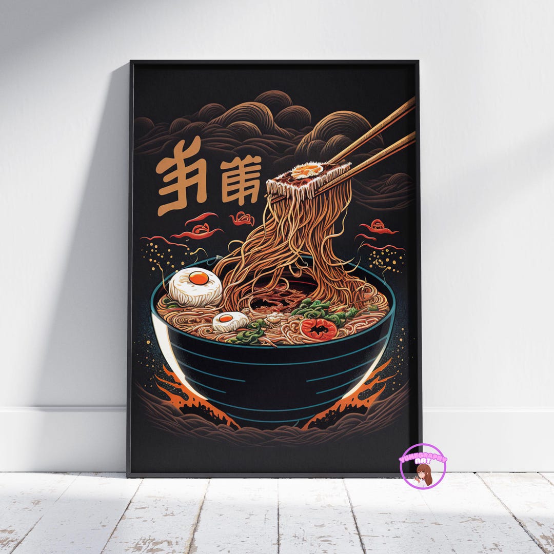 Japanese Ramen Poster Traditional Japanese Wall Art Unframed Canvas ...