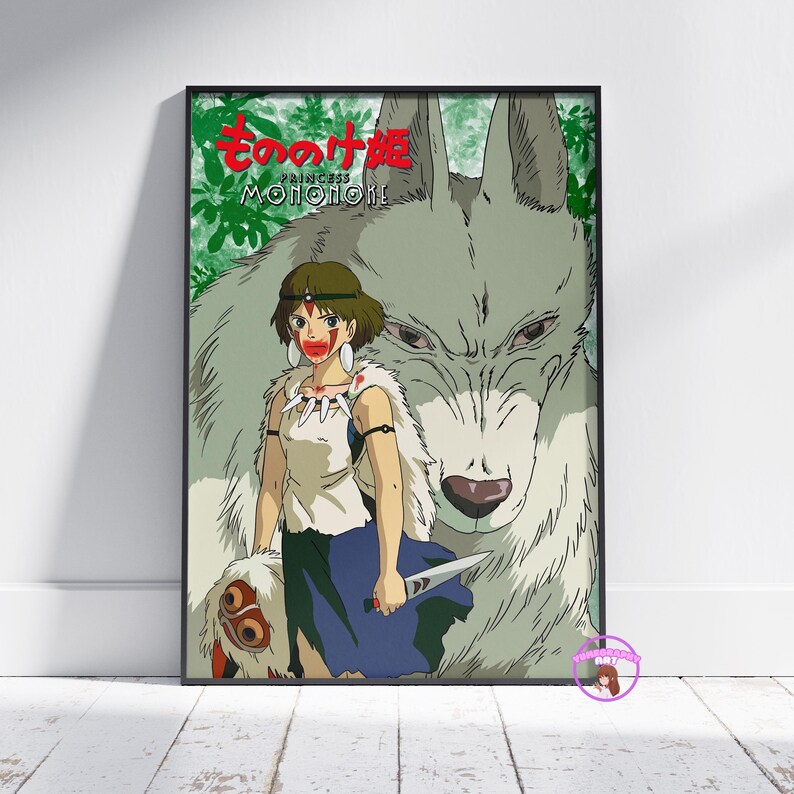 Princess Mononoke Poster Mononoke-hime Wall Art Unframed Canvas Print ...