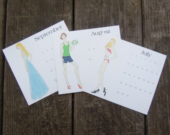 Girly calendar | Etsy