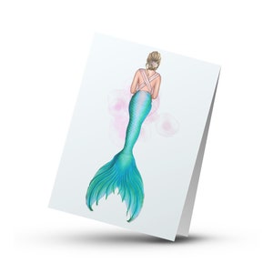 Print at Home Mermaid Card, Downloadable Card, Printable Stationery - Etsy