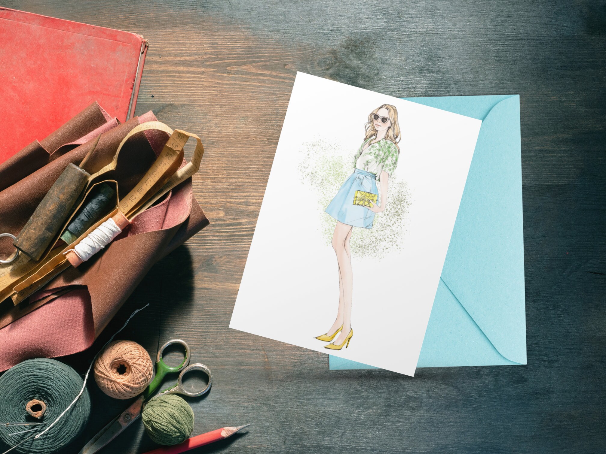 Printable Summer Card, Downloadable Blank Digital Card, Print at Home ...