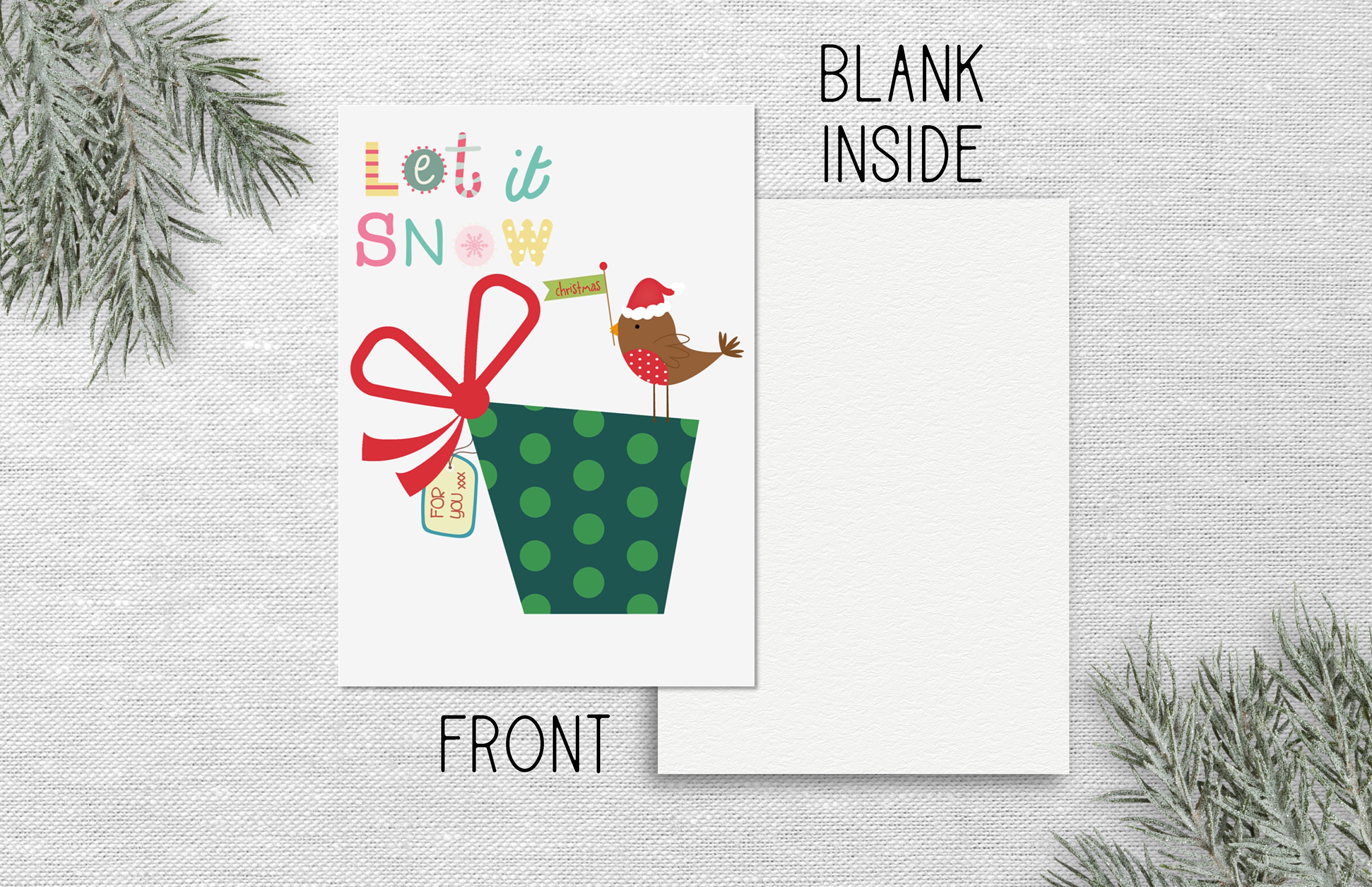 Set of 4 Fun Winter Animal Christmas Tree Cards Printable - Etsy