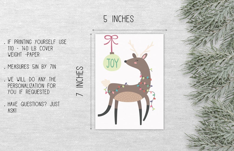 Set of 4 Fun Winter Animal Christmas Tree Cards - Printable - Download ...
