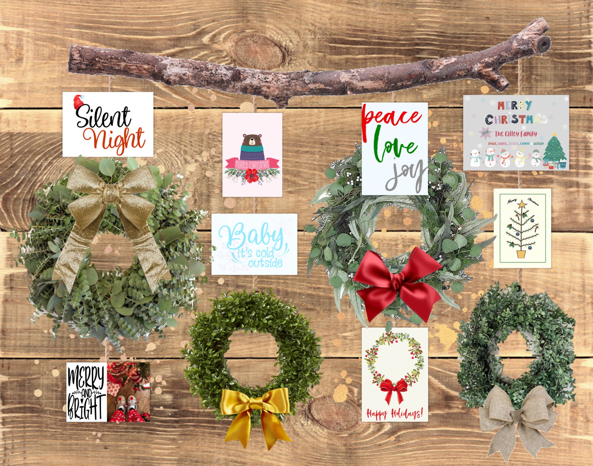 Printable Silent Night Christmas Card - Downloadable Holiday Card ...