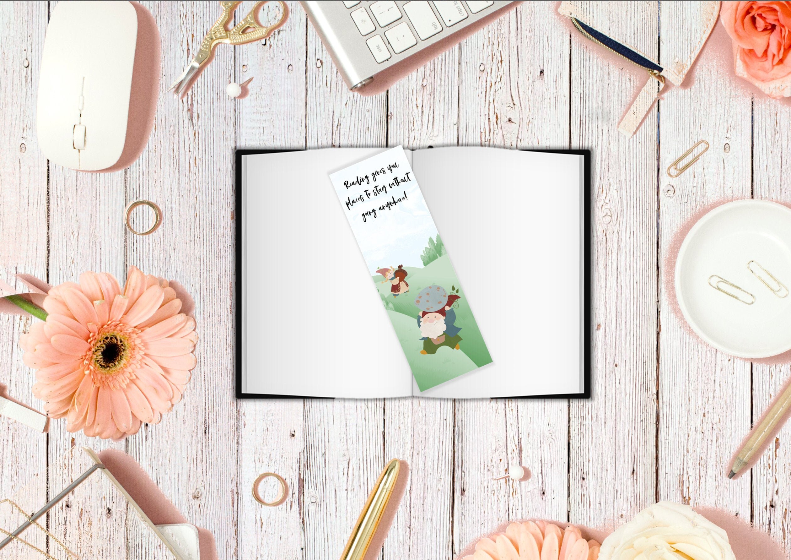 Printable Gnome Bookmarks Set of 4 - Etsy