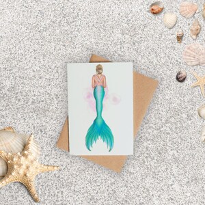 Print at Home Mermaid Card, Downloadable Card, Printable Stationery - Etsy
