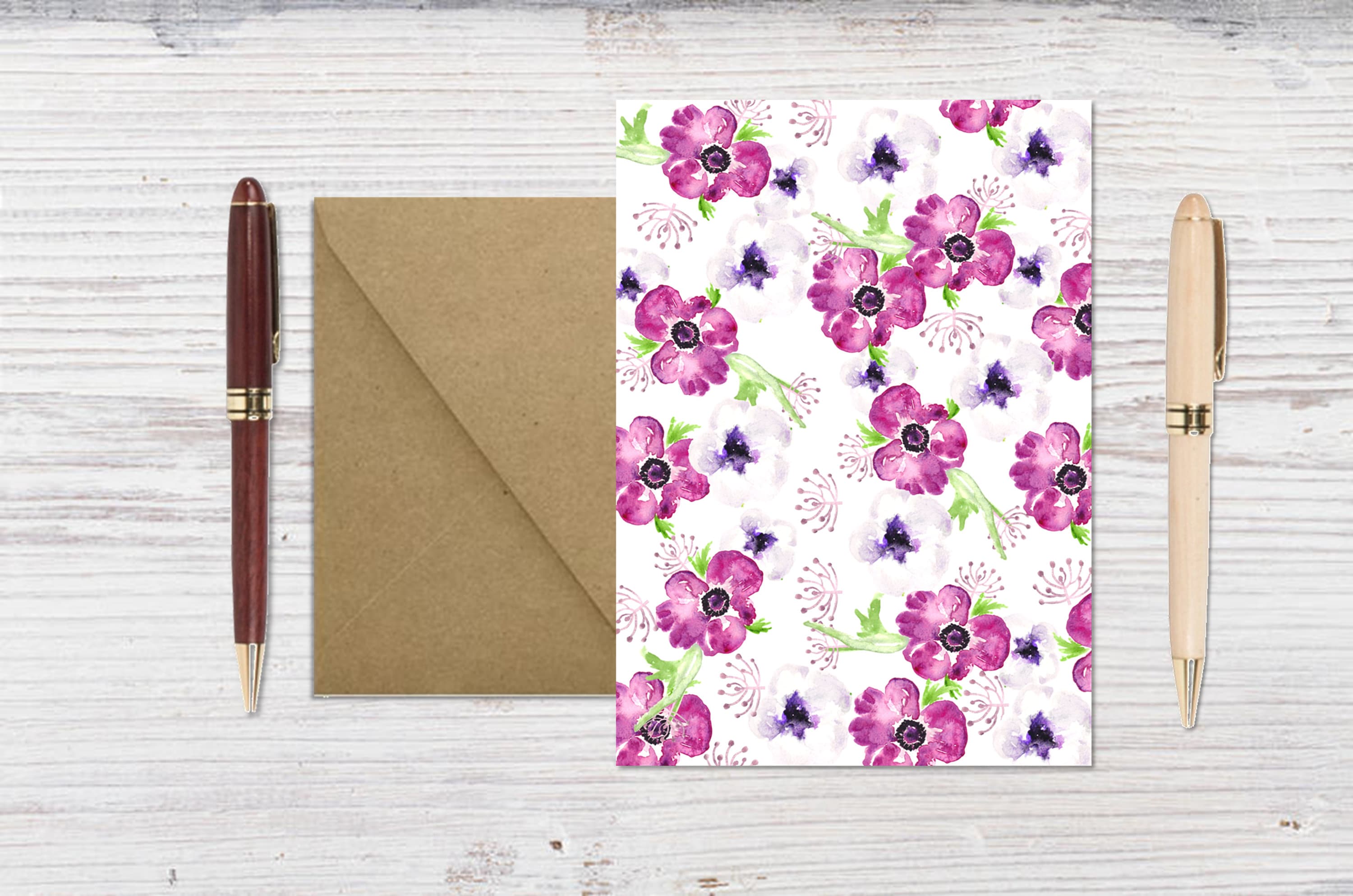 Printable Purple Floral Note Card - Etsy
