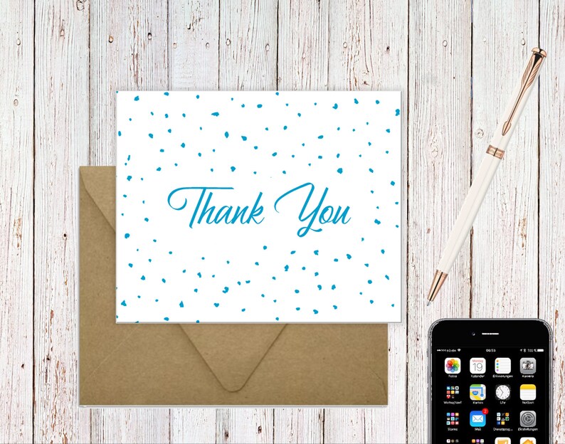 Printable Polka Dot Thank You Card - Etsy