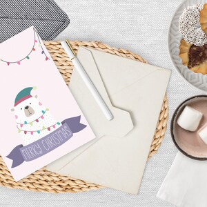 Set of 4 Fun Winter Animal Christmas Tree Cards Printable - Etsy