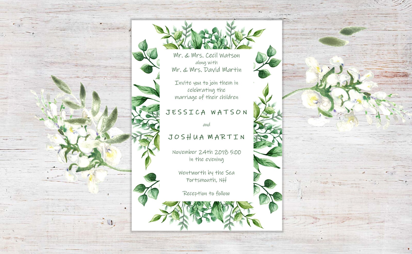 Botanical Wedding Invitation Instant Download - Etsy