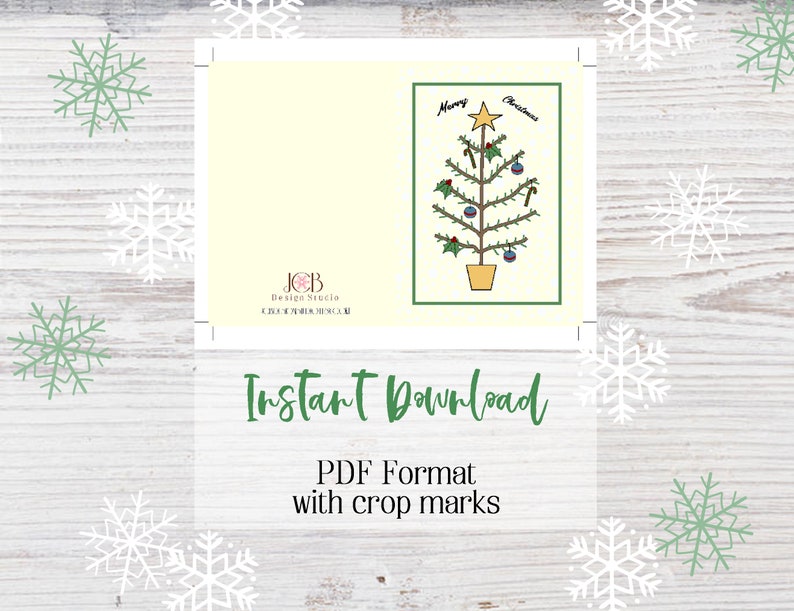 Printable Christmas Tree Card - Downloadable Christmas Card - Print at ...