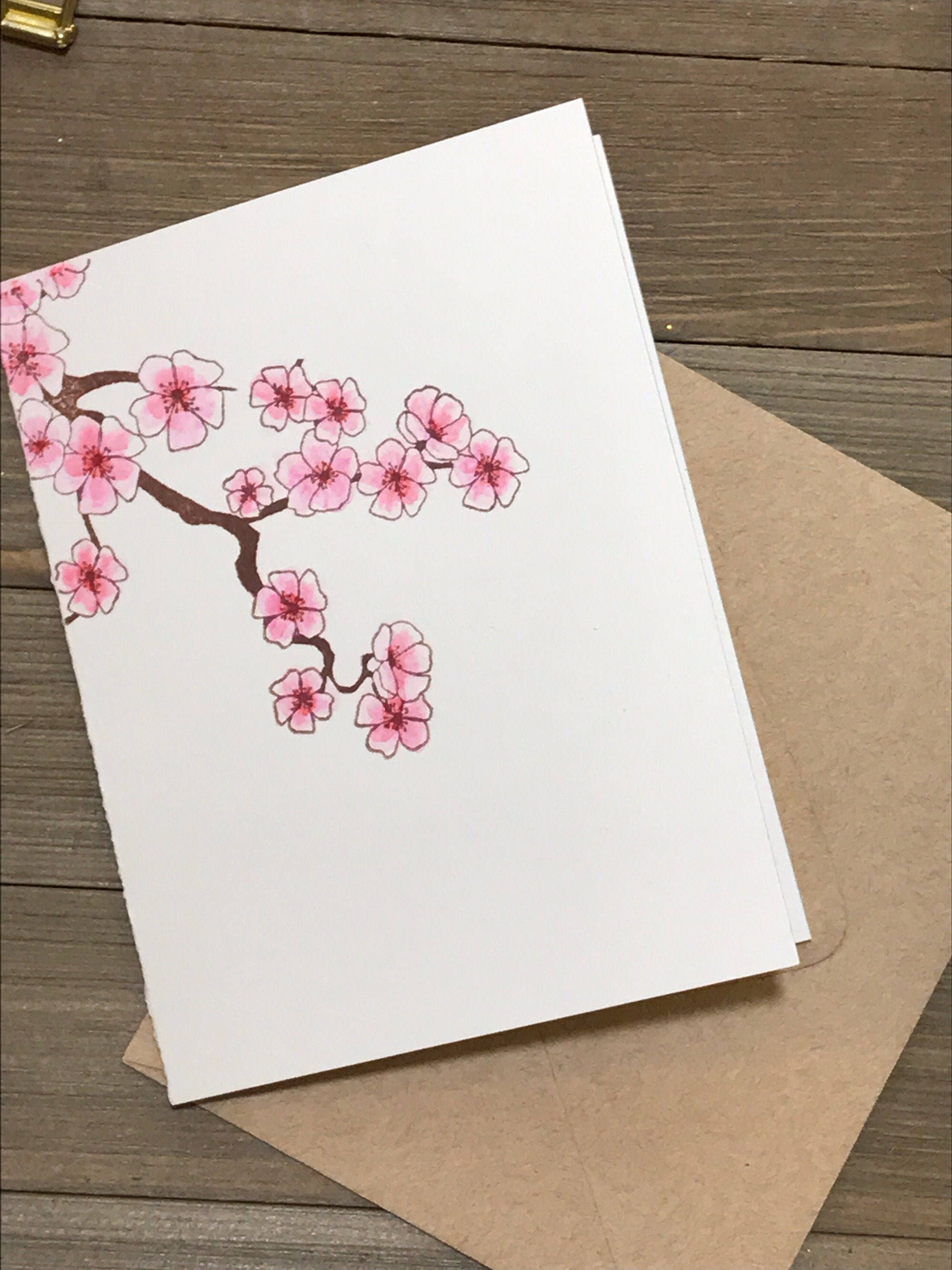 Japanese Cherry Blossom Stationery Set | Floral Card Set | Floral ...