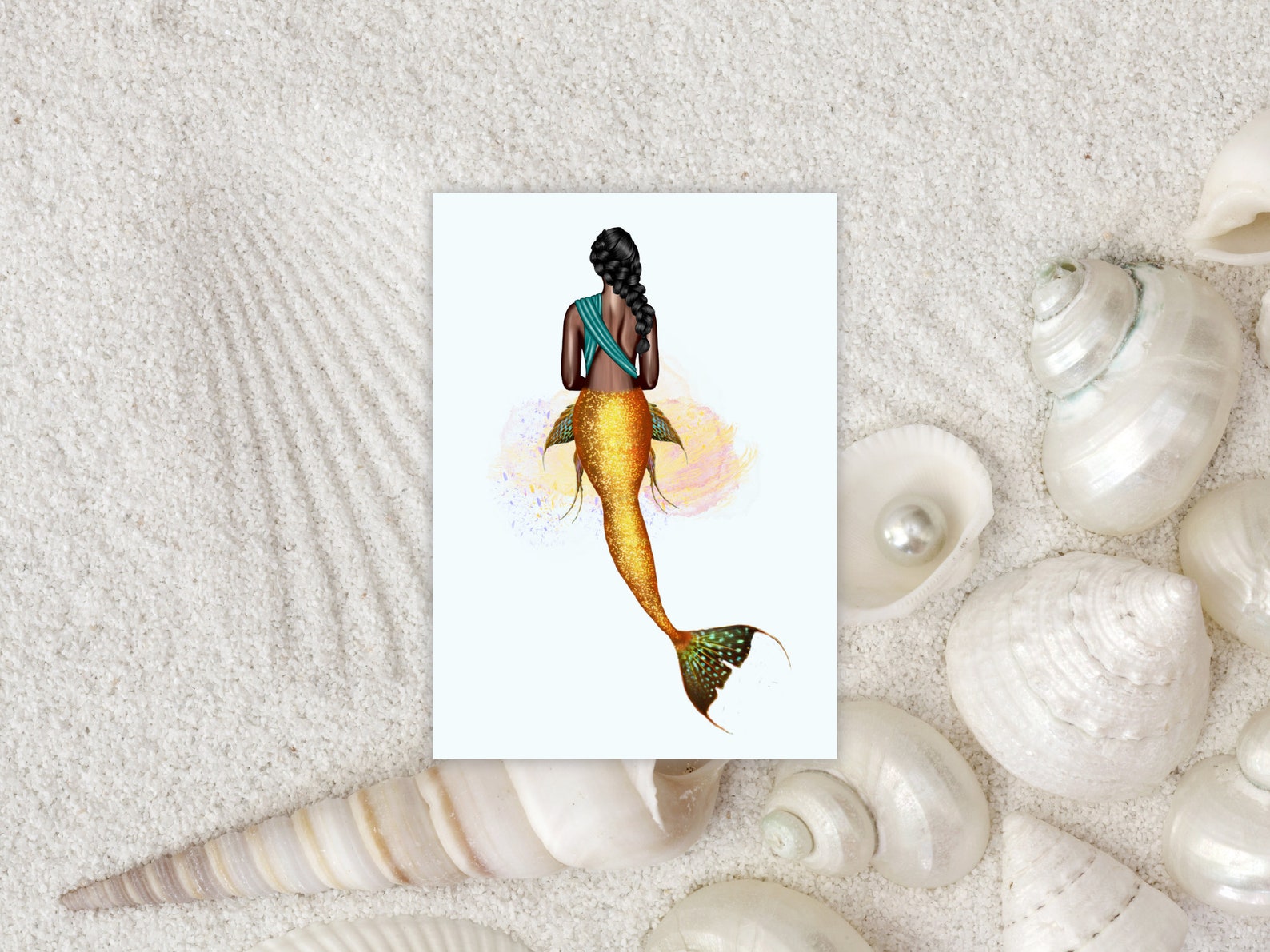 Downloadable Mermaid Card, Printable Blank Card, Instant Download - Etsy