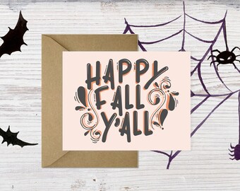 Happy Fall Note Cards, Happy Fall, Fall Bouquet, Digital Note Cards ...