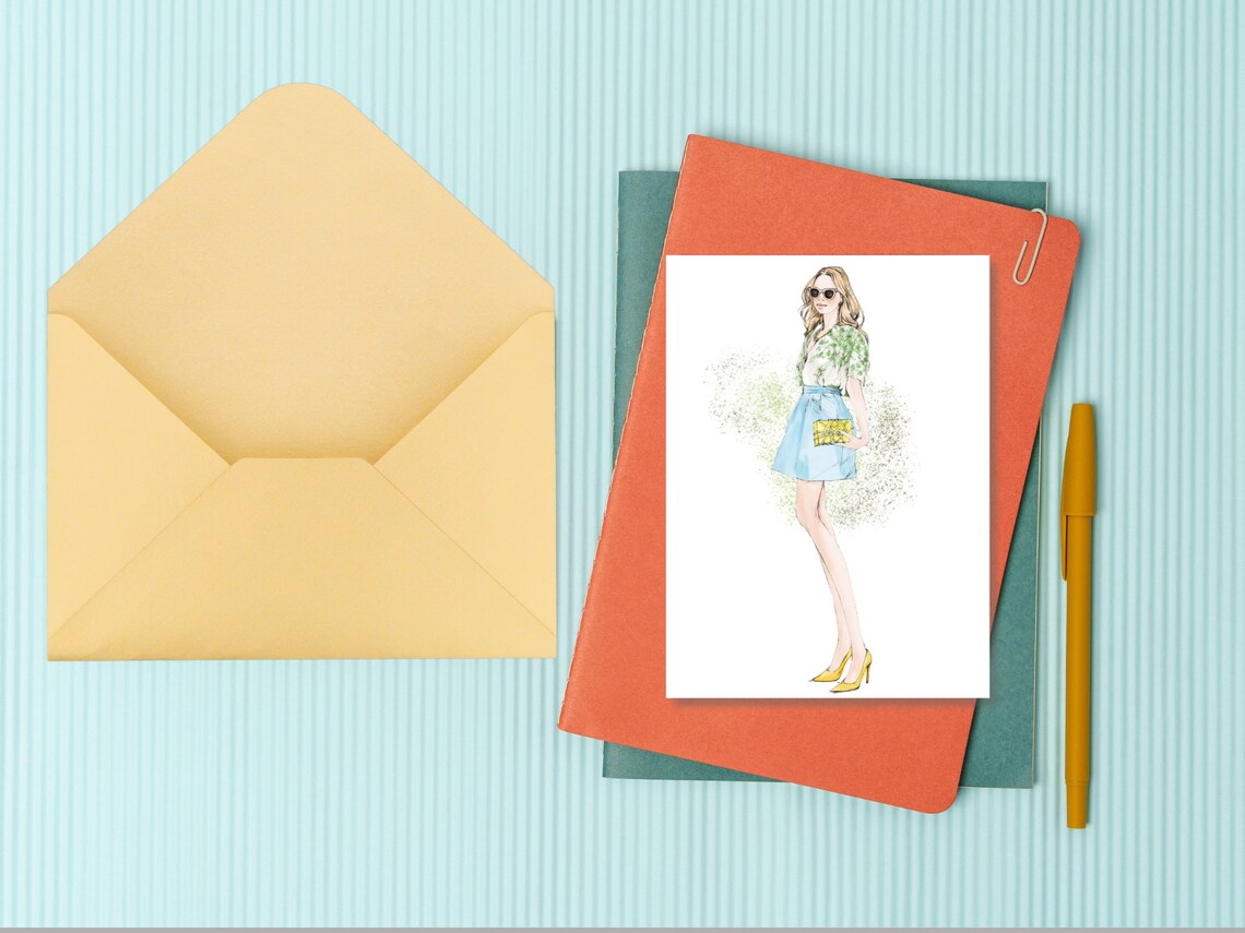 Printable Summer Card, Downloadable Blank Digital Card, Print at Home ...