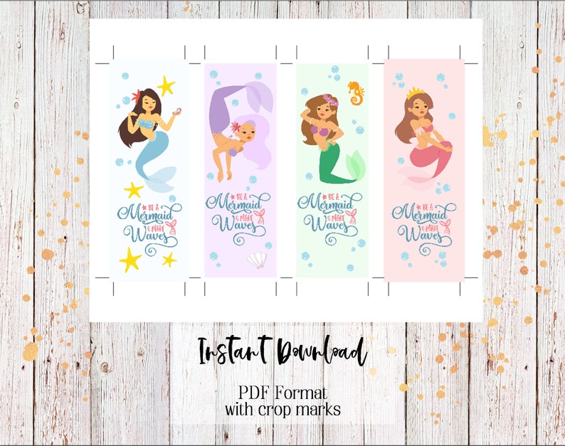 Printable Childrens Mermaid Bookmarks - Etsy