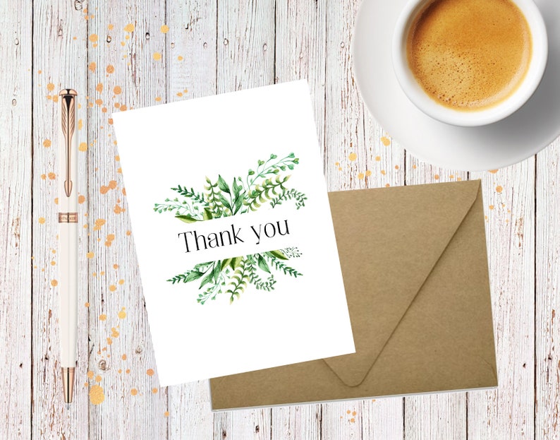 Printable Botanical Thank You Card - Etsy