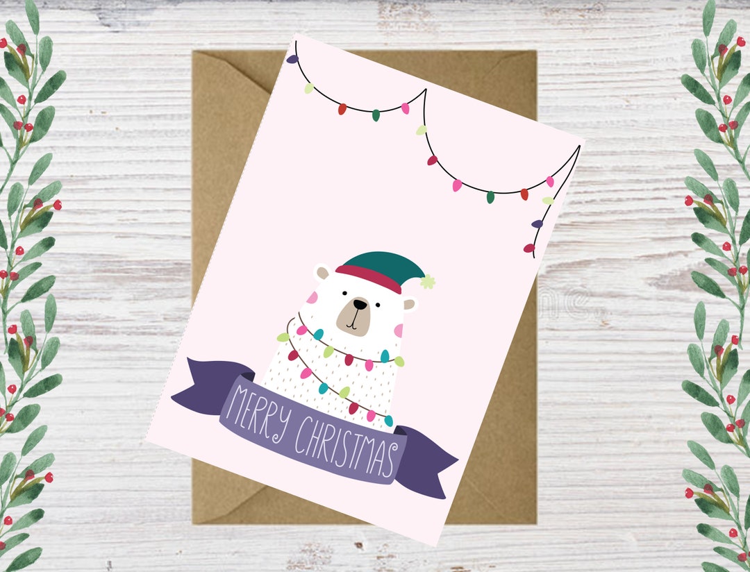 Printable Polar Bear Christmas Cards - Downloadable Christmas Cards ...