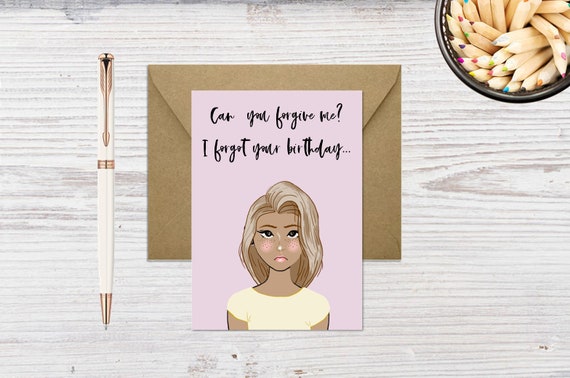 I Forgot Your Birthday Printable Card - Etsy