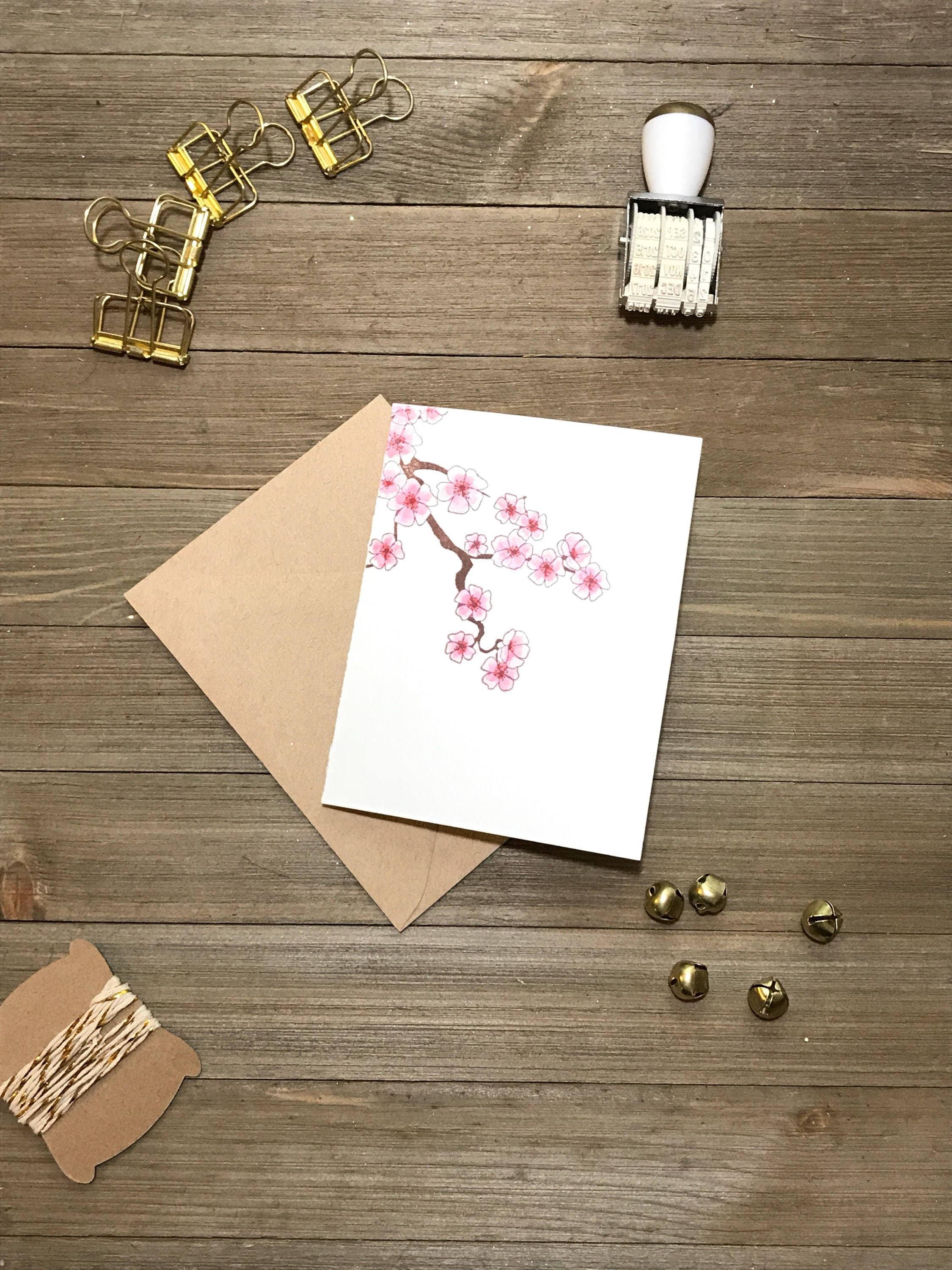 Japanese Cherry Blossom Stationery Set | Floral Card Set | Floral ...
