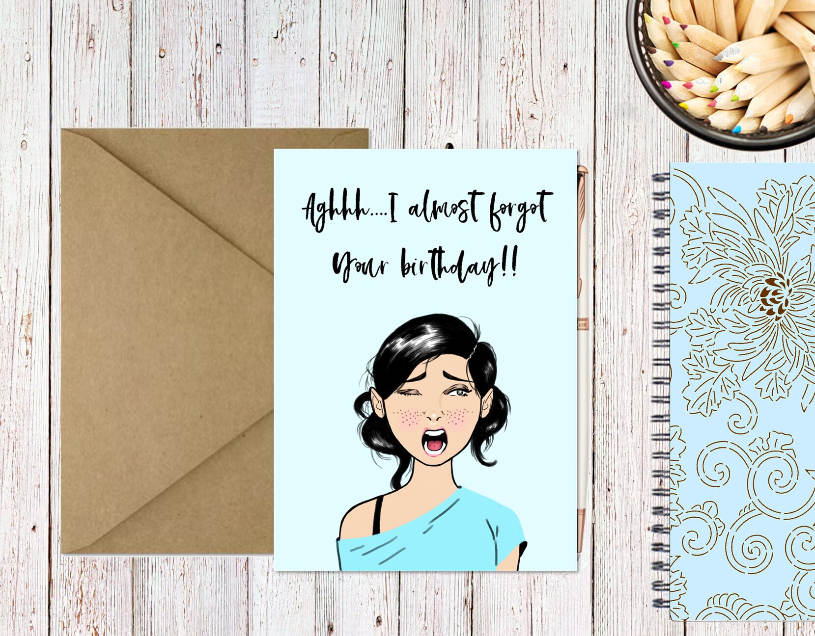 I Almost Forgot Your Birthday Downloadable Card - Etsy