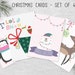 Set of 4 Fun Winter Animal Christmas Tree Cards Printable - Etsy