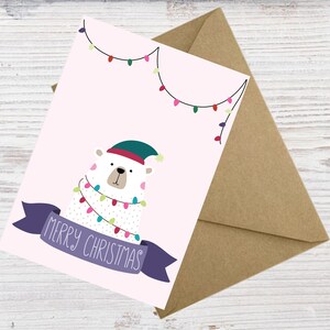 Printable Polar Bear Christmas Cards - Downloadable Christmas Cards ...