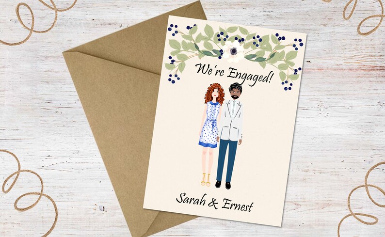 Printable Engagement Announcement, DIY Engagement Cards, Digital ...