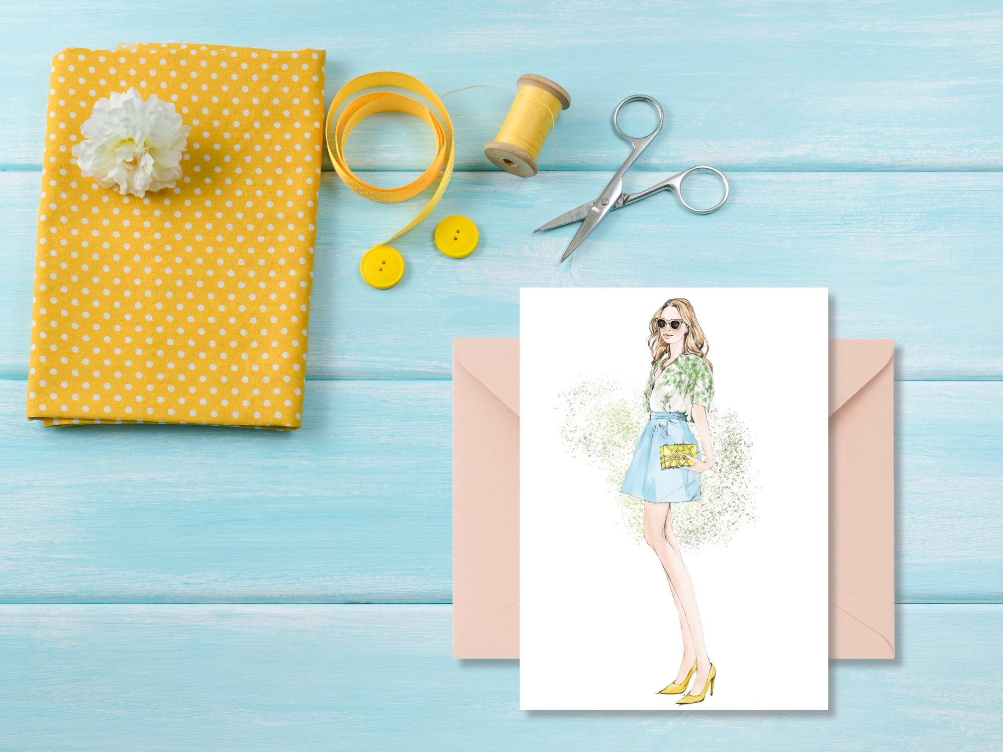 Printable Summer Card, Downloadable Blank Digital Card, Print at Home ...