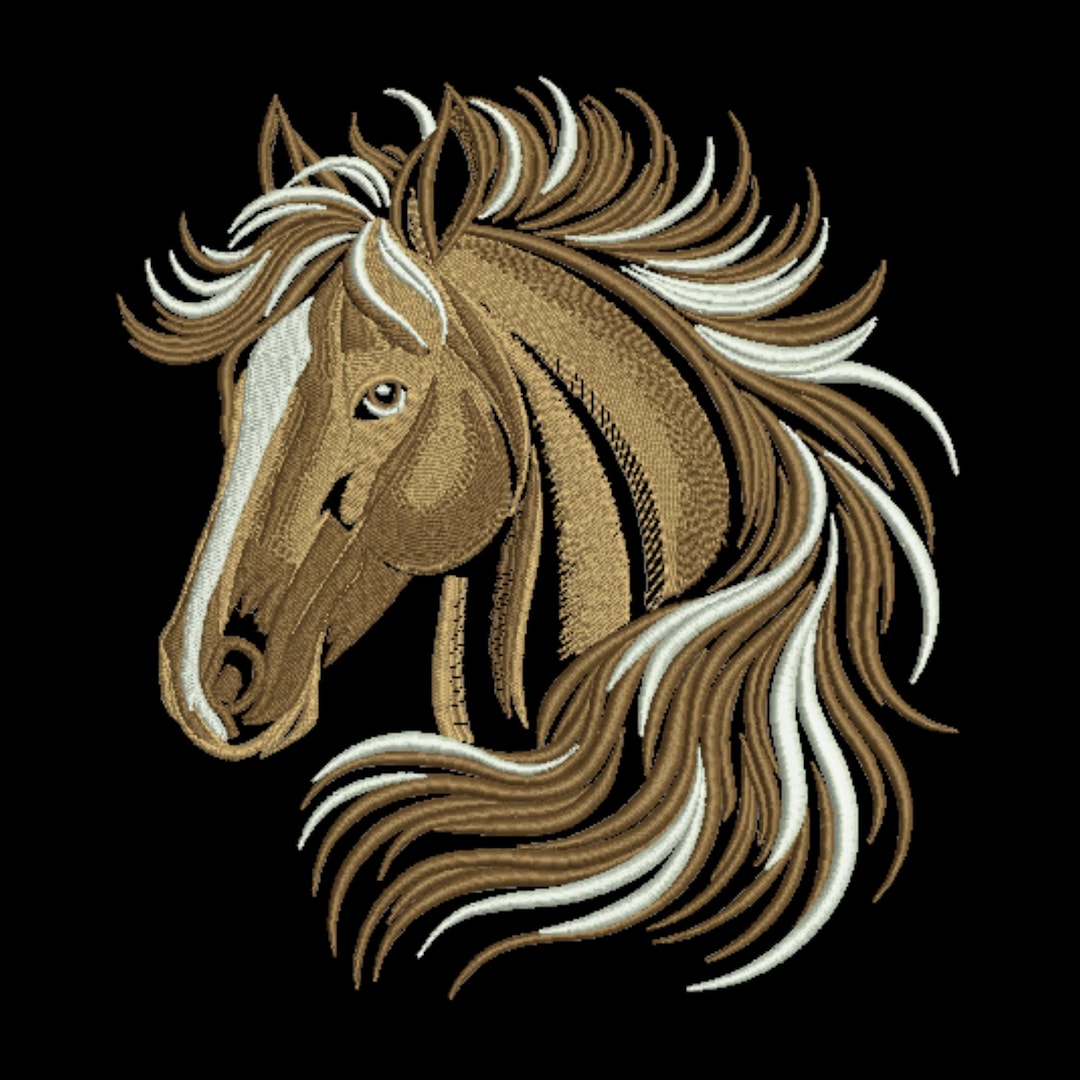 Horse Embroidery Designs, Beauty Horse Head Embroidery, Cute Horse ...