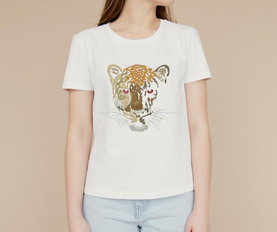 Leopard Embroidery Design, Leopard Head Embroidery, Safari Embroidery ...