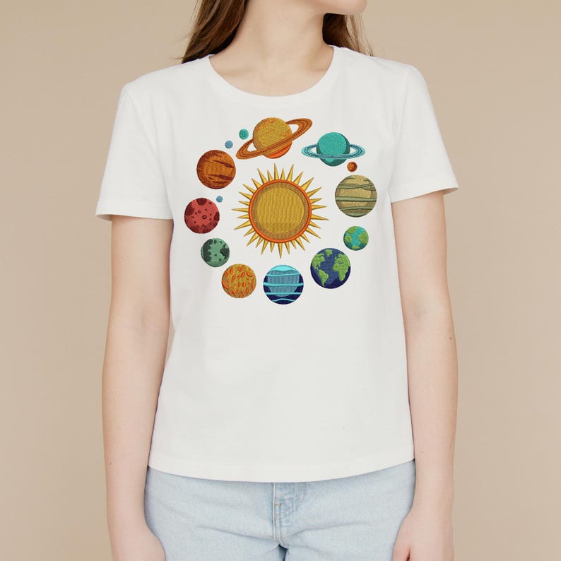 Solar System Embroidery Design, Planets Embroidery, Space Embroidery ...