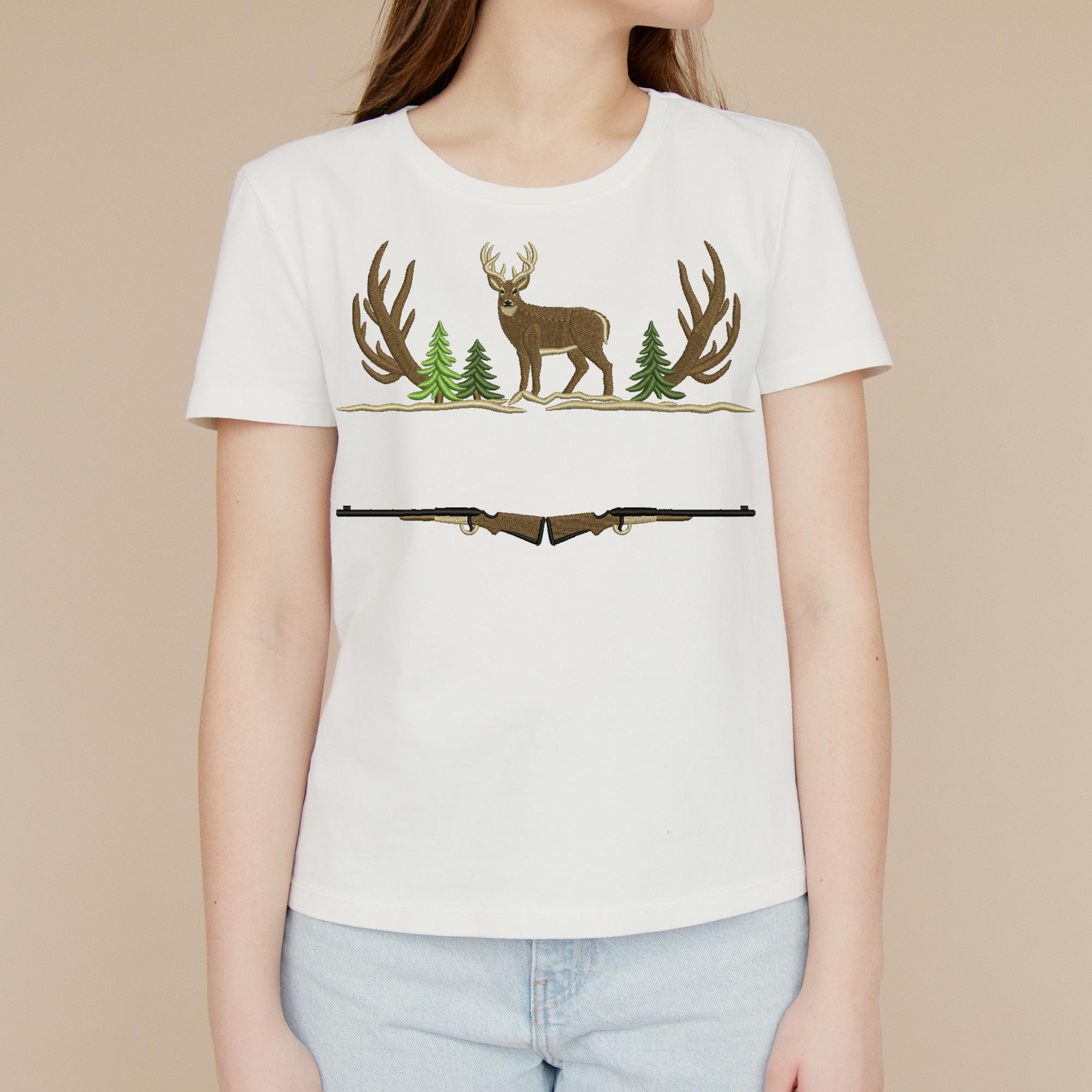 Hunting Embroidery Design, Deer Hunting Embroidery, Hunting Split ...