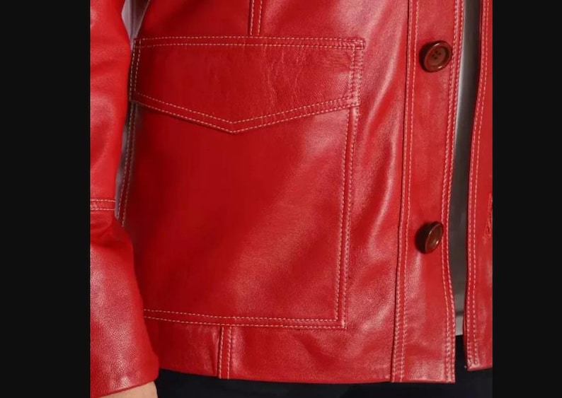 Fight Club Tyler Red Leather Jacket Fight Club Brad Pitt– Tyler Durden ...