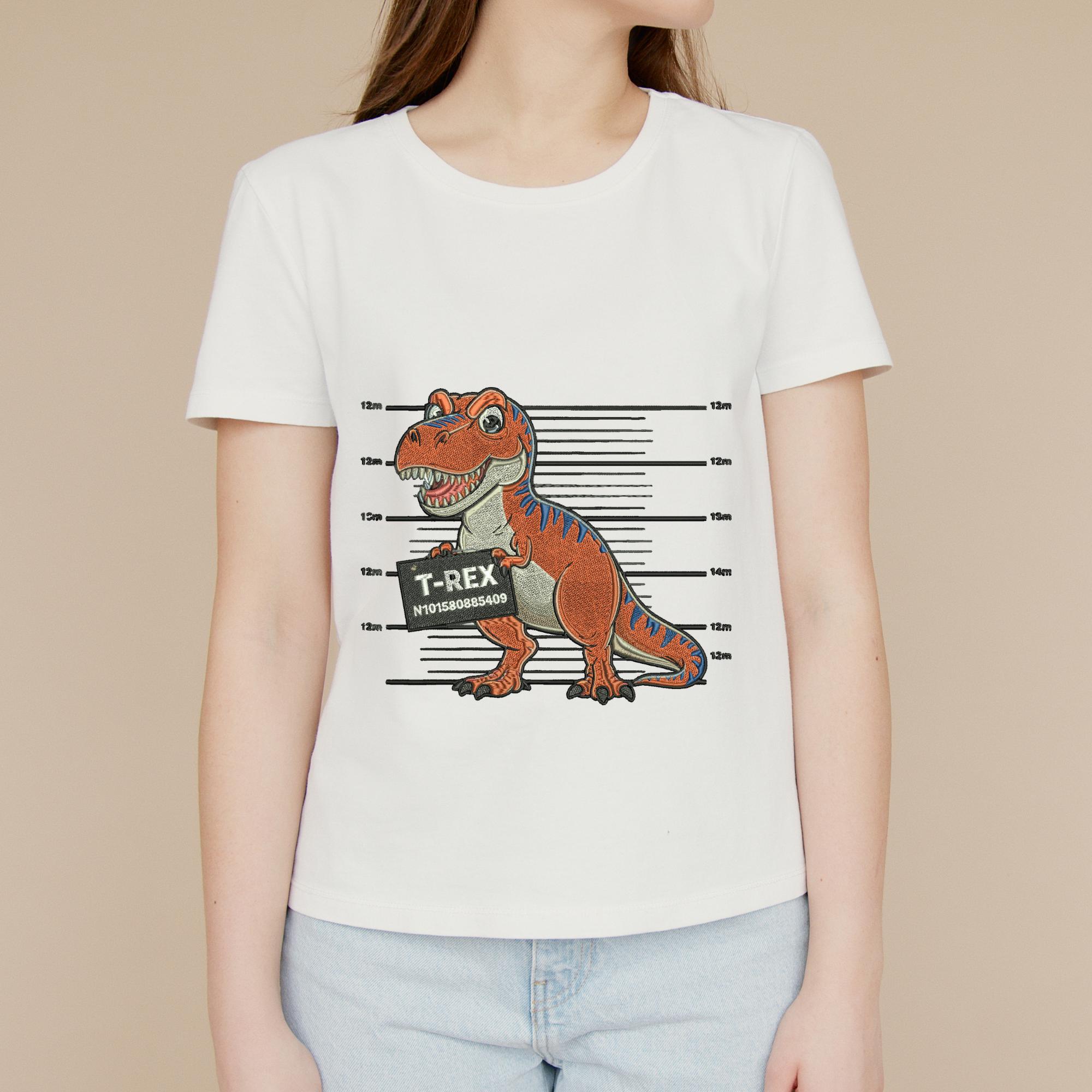 T-rex Embroidery Design, Tyrannosaurus Embroidery, T-rex Silhouette ...