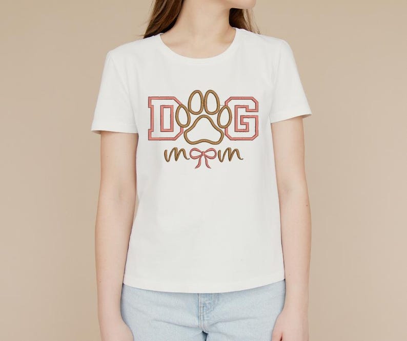Dog Mom Embroidery Design, Dog Mom Applique for Embroidery, Mother's ...