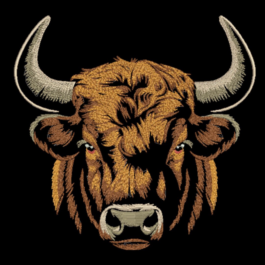 Bull Embroidery Design, Angry Bull Embroidery, Charro and Bull ...