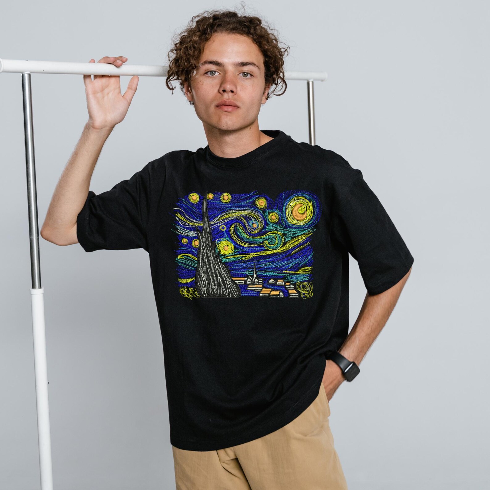 Starry Night Embroidery Design, Van Gogh Machine Embroidery, Art ...