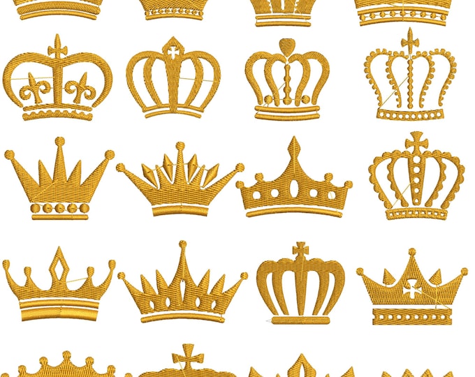 Crown Embroidery Design, Tiara Embroidery, Royal Embroidery, Princess ...