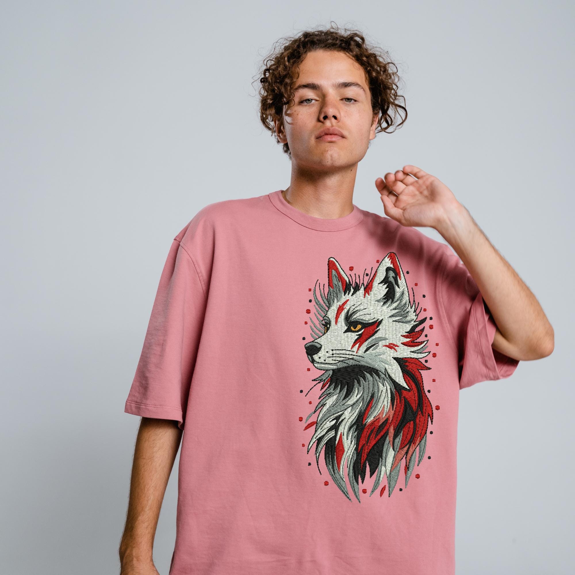 Wolf Embroidery Design, White Wolf Face Embroidery, Mystic Wolf Head ...