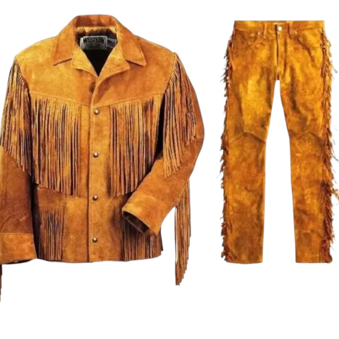 Native American Western Leather Buckskin Original Pant Trouser Style ...
